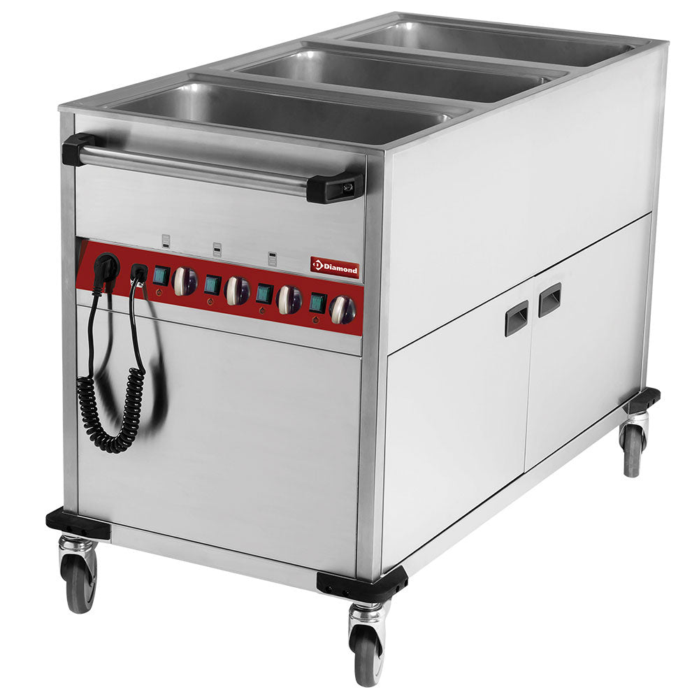 Diamond Heated trolley 3 GN 1/1 h 150 mm, 3 temperatures (on heating ...
