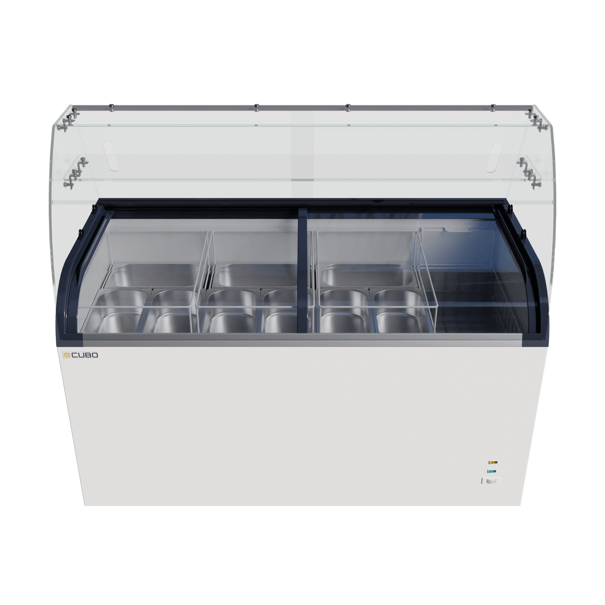 CUBO Ice Cream Serve Display Freezer 445L - 1530mm - Sliding Curved Gl ...